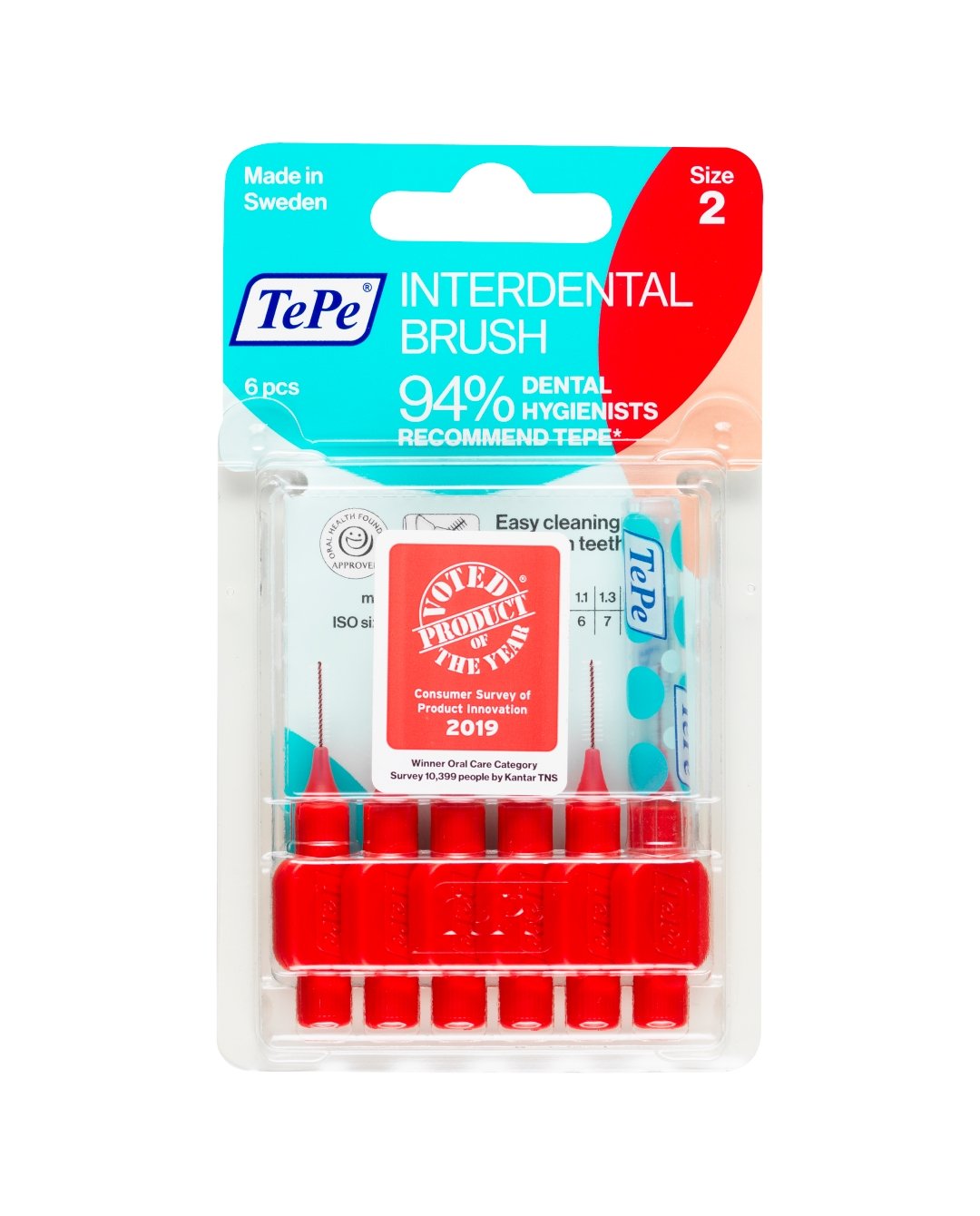 TEPE Interdental Brushes Red 0.5mm 6 units - John Bell & Croyden