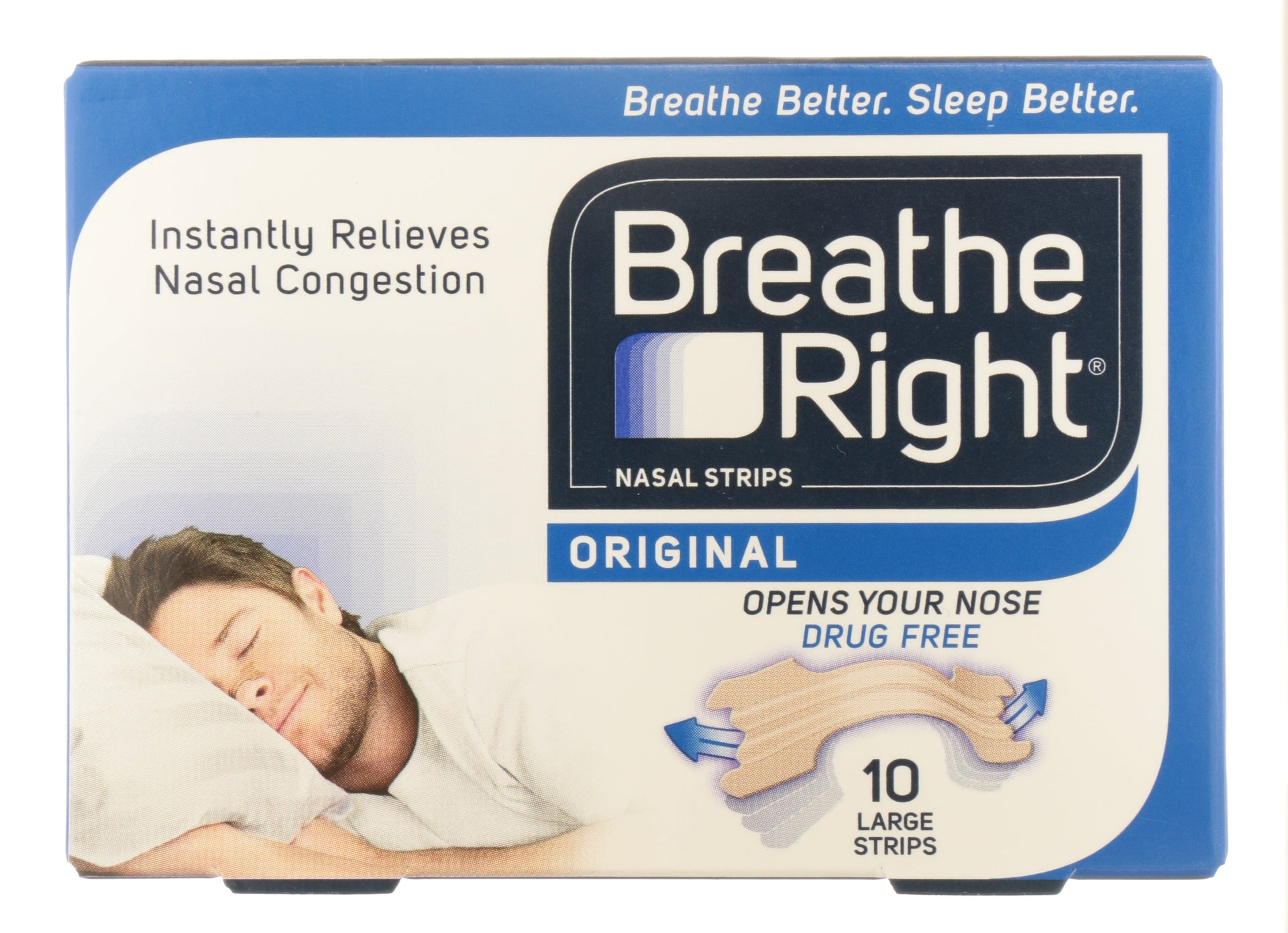 BREATH RIGHT Clear Nasal Strips Large 10 strips - John Bell & Croyden