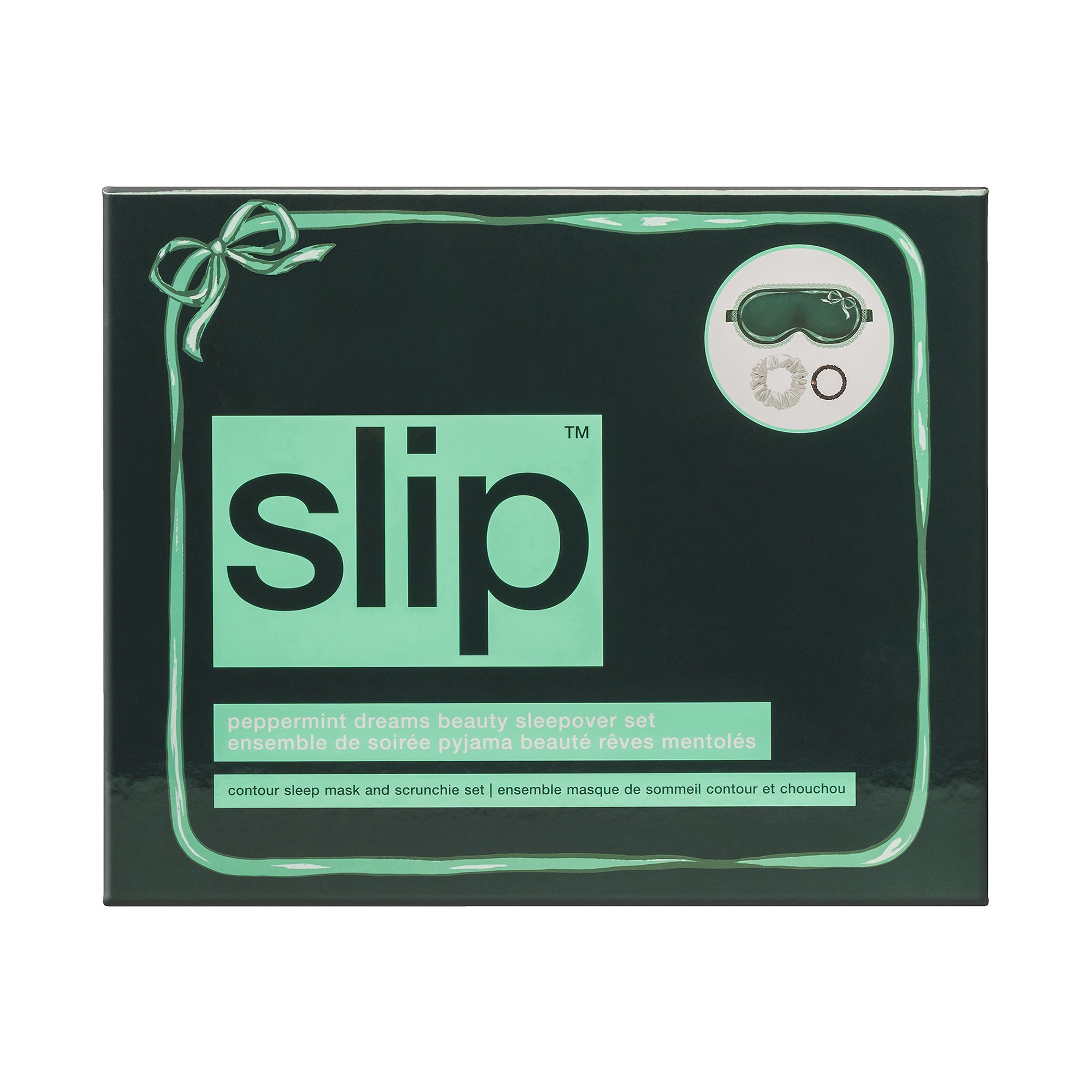 Slip Pure Silk Beauty Sleepover Set With Lace Trim - Peppermint Dreams ...