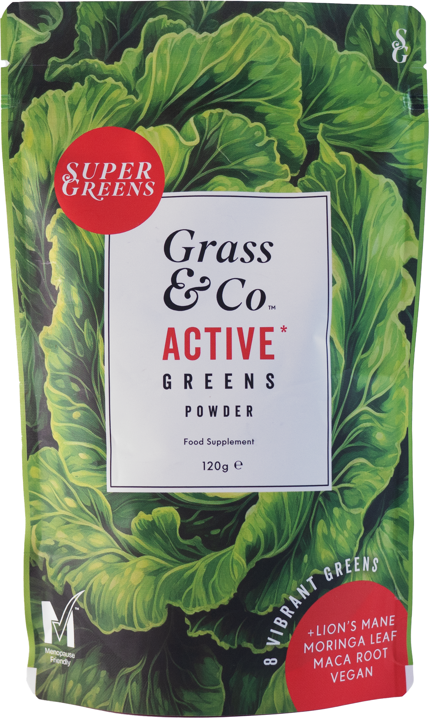 Grass & Co. Active Super Greens Powder Pouch 120g - John Bell & Croyden