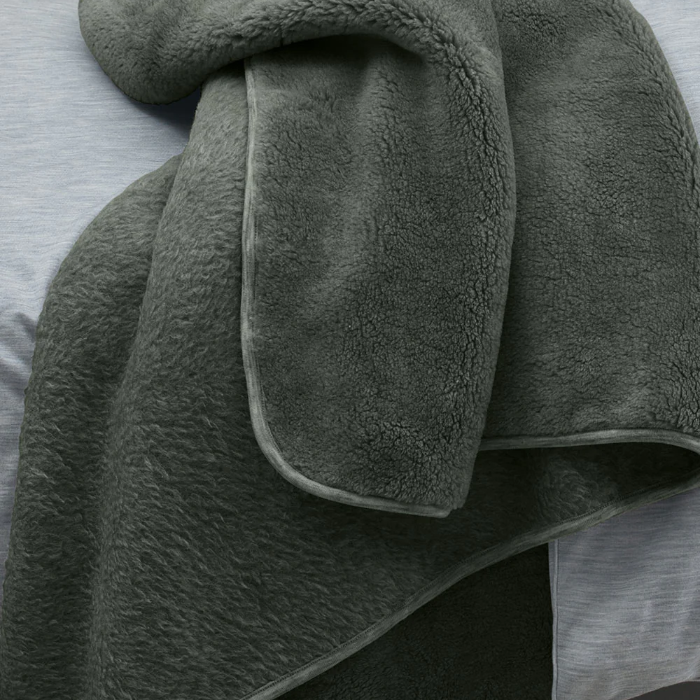 Shleep Merino Knit Reversible Fleece Throw - Olive Grove 1 Single Unit ...