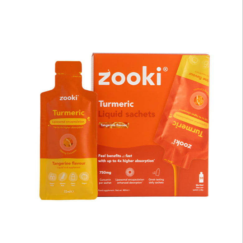 Zooki Liposomal Turmeric 750mg Curcumin Tangerine Flavour - 30 Sachet ...